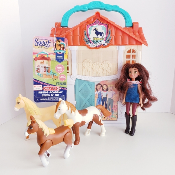 Dreamworks | Toys | New Spirit Riding Free Stow N Go Horse Barn Playset ...